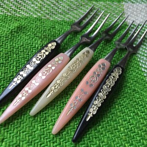 Mid Century Vintage Snack Forks, 5 Pcs Stainless Little Forks With ...