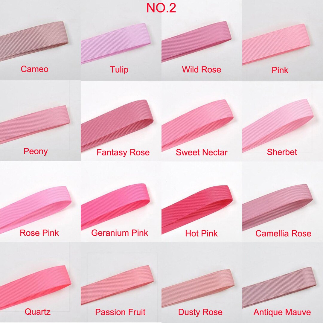Poly Grosgrain Ribbon Solid Color 100 Yards 3/8" Pink Grosgrain Ribbon ...