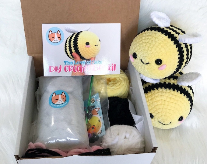 DIY Crochet Bee Kit | Crochet Bee Pattern | DIY Crochet Kit Amigurumi ...
