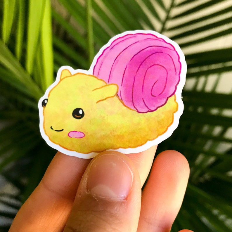 Crochet Snail Vinyl Sticker Snail Sticker Crochet Sticker | Etsy