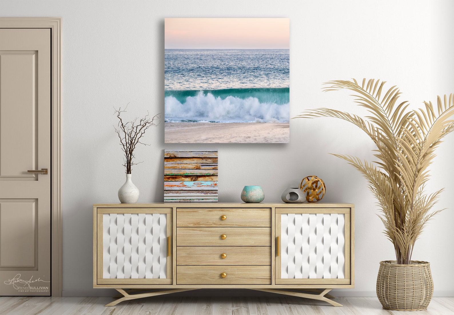 Beach Art/ocean Waves Wall Decor/pastel Serene Beach/coastal | Etsy