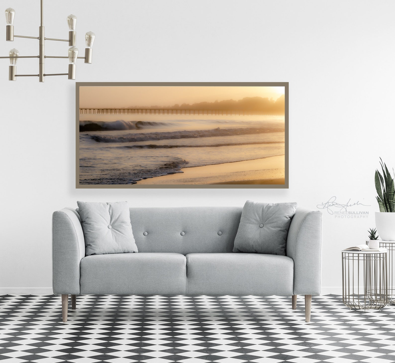 Ocean Print/pier/waves/beach Decor/long Narrow/coastal Nature Landscape ...