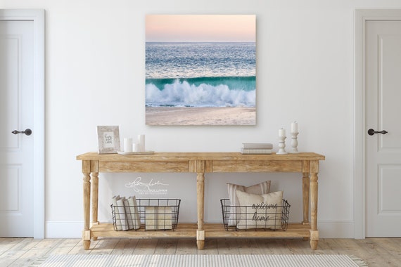 Beach Art/ocean Waves Wall Decor/pastel Serene Beach/coastal | Etsy