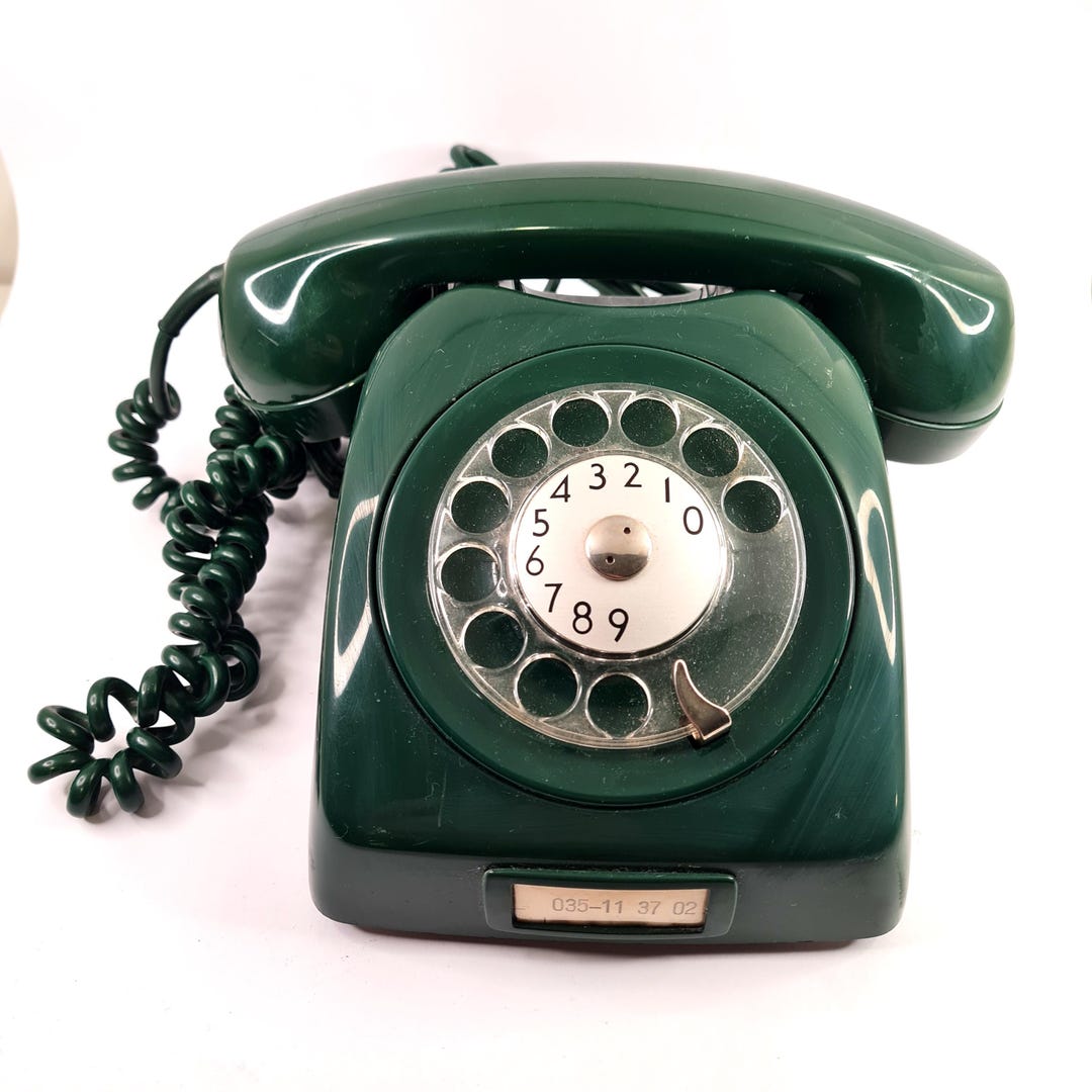 Vintage Retro 1960's Swedish Dialog Telephone Green Oldschool Rotary ...