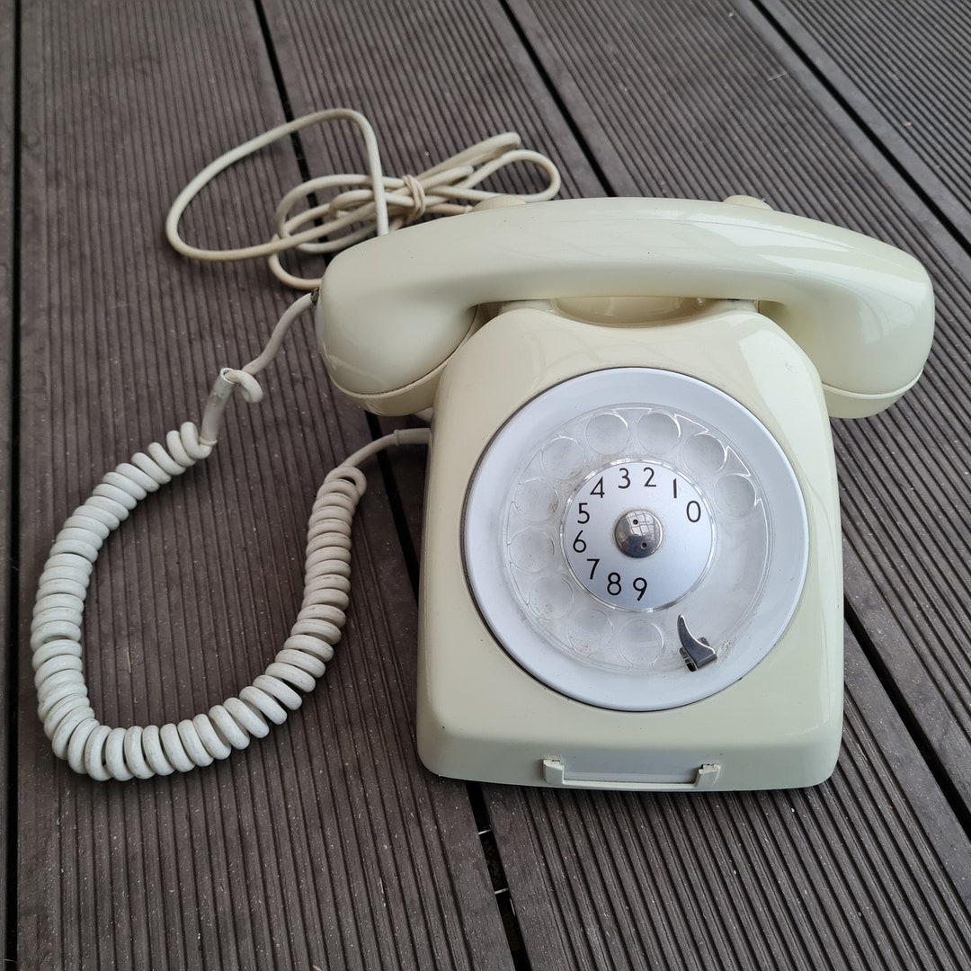 Vintage Retro 1960's Swedish Dialog Telephone Beige Oldschool Rotary ...