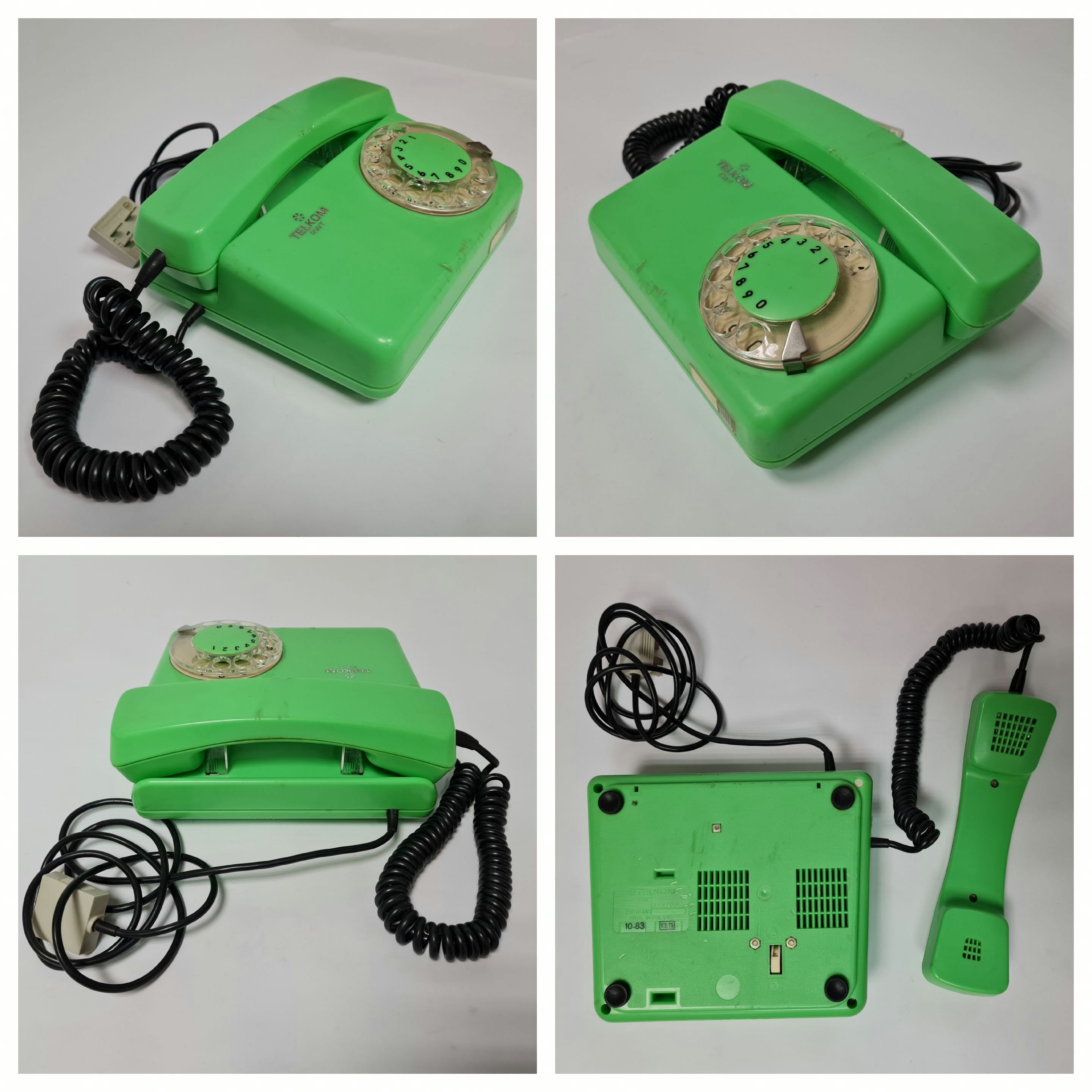 Vintage Polish Green Rotary Telephone RWT TELKOM Made in Poland in 1983 ...