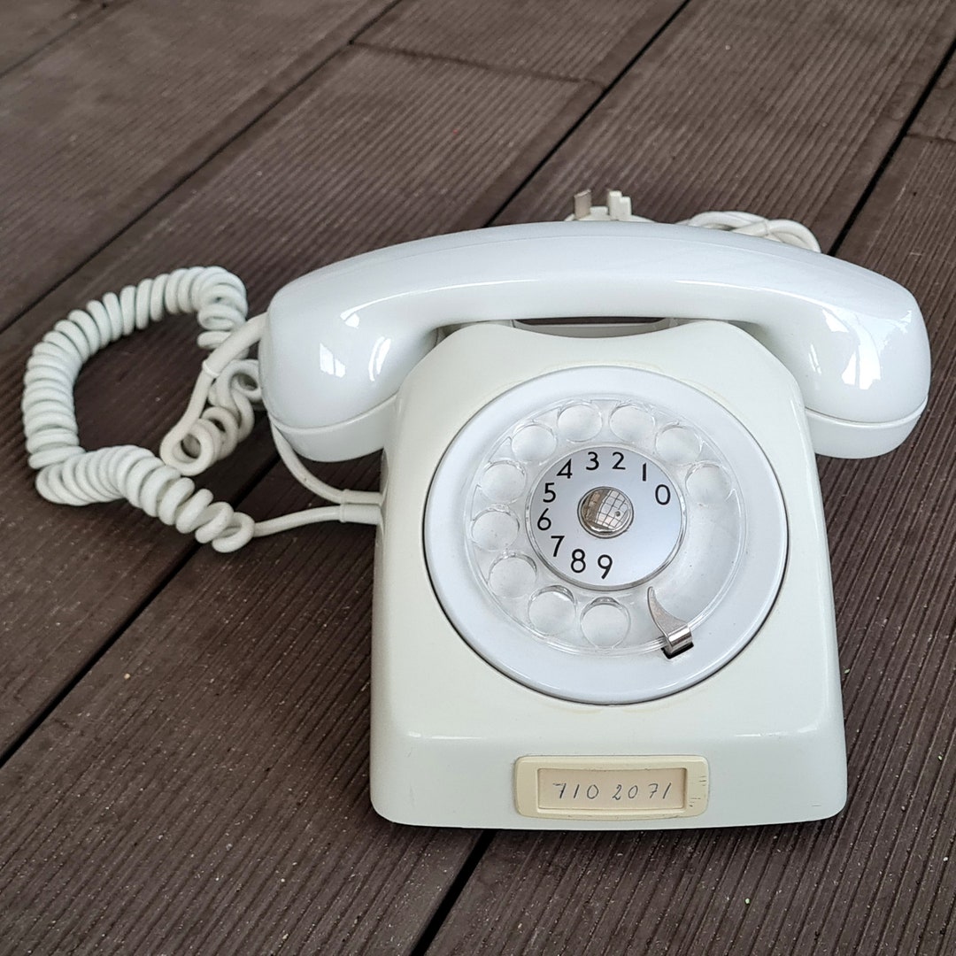 Vintage Retro 1960's Swedish Dialog Telephone White Oldschool Rotary ...