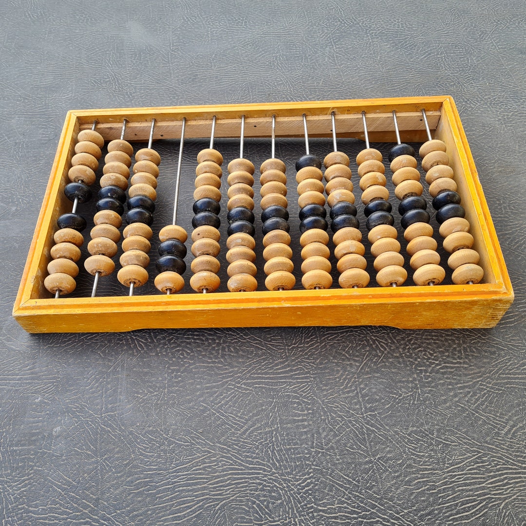 Antique Office Decor, Wood Abacus, Rustic Wooden Calculator Russian Old ...