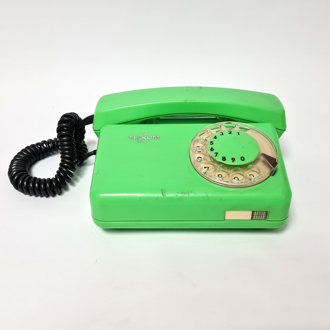 Vintage Polish Green Rotary Telephone RWT TELKOM Made in Poland in 1983 ...