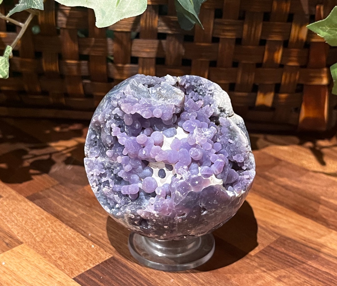 Grape Agate Sparkling Sphere Indonesian Rare Mineral Specimen Ideal for ...