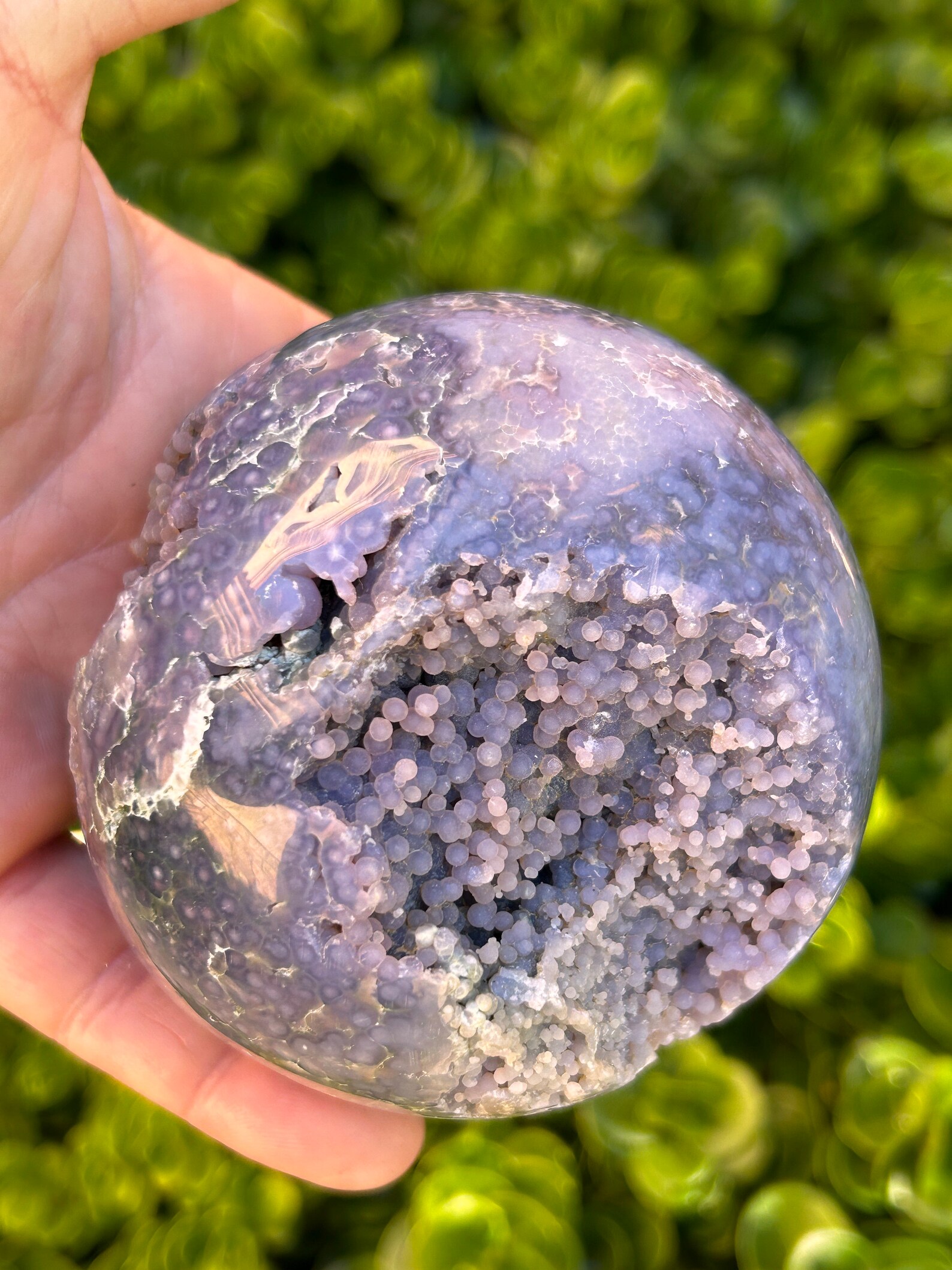 Grape Agate Sphere Globe Natural Indonesian Rare Raw Mineral Specimen ...
