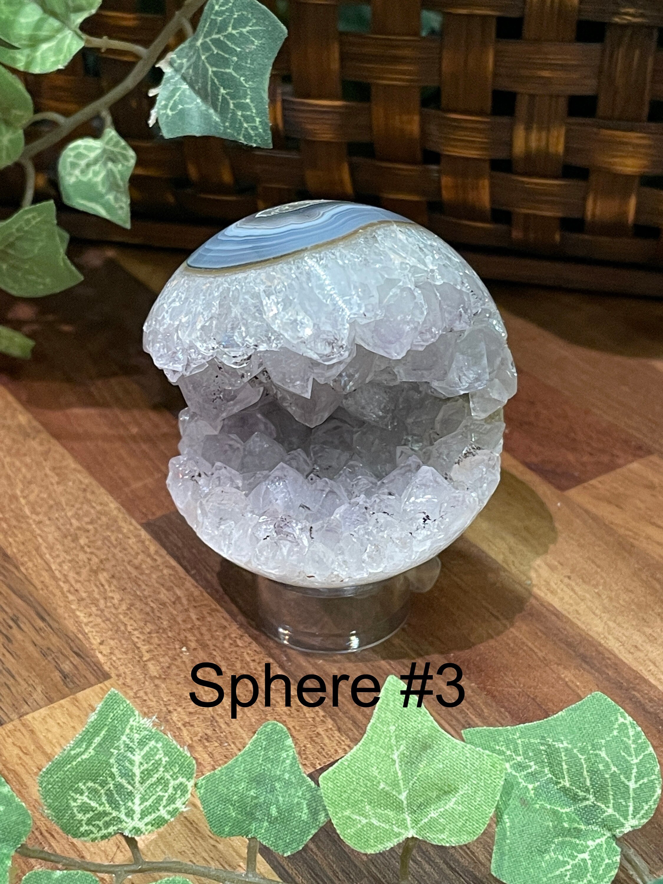 Amethyst Druzy Geode Sphere Balls Uruguay Crystal Handmade Raw ...