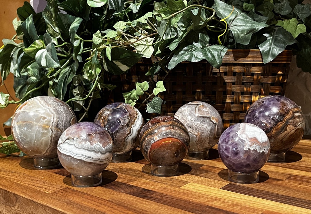 Amethyst Crazy Lace Agate Sphere, Beautiful and Unique. - Etsy