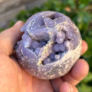 Grape Agate Sparkling Sphere Crystal Ball Indonesia Treasure Rare ...
