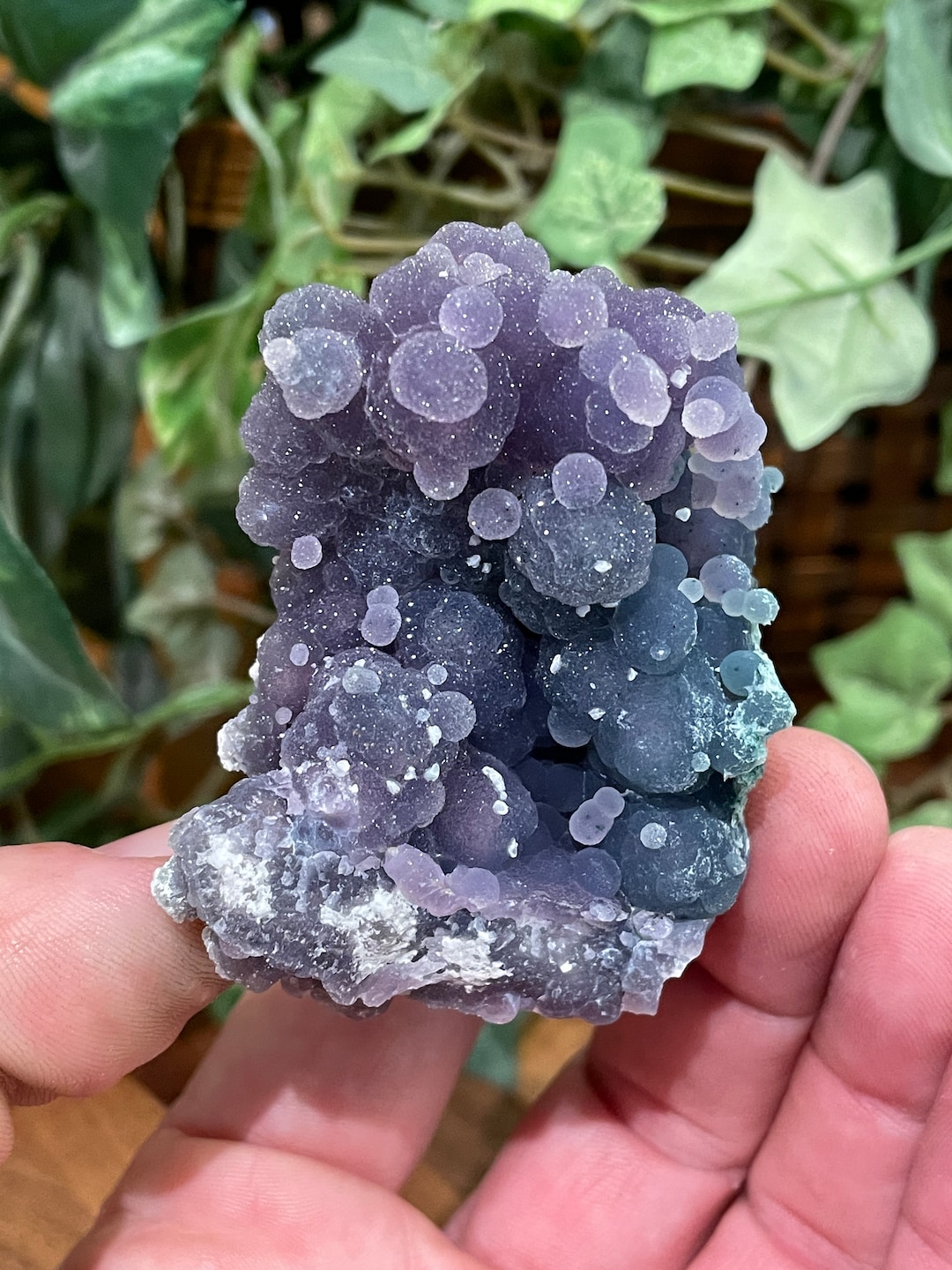 Grape Agate Sparkling Botryoidal Amethyst Cluster an - Etsy