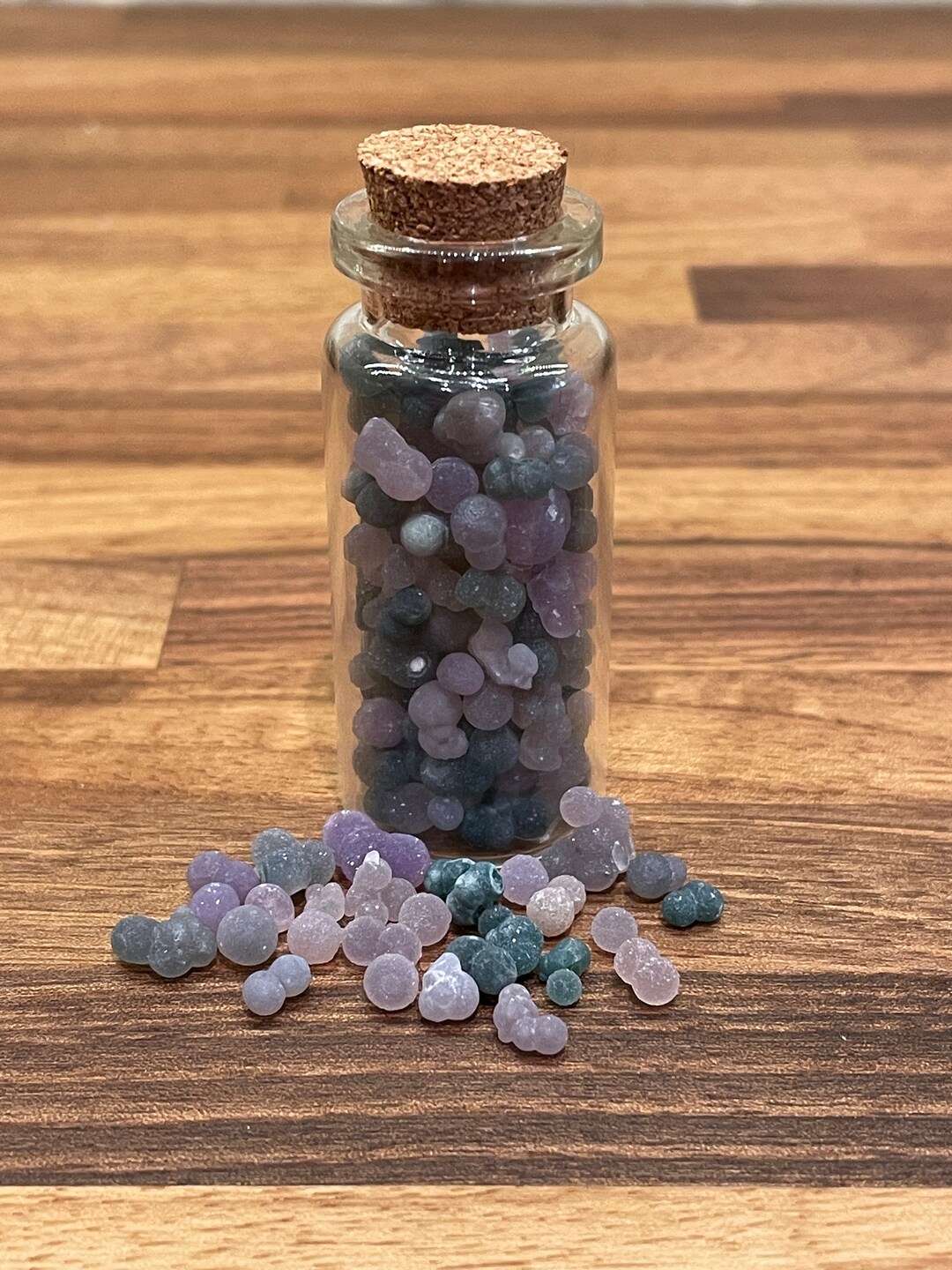 Indonesia Grape Agate Balls Stunning 15g Jar of Purple, Blue, and Green ...