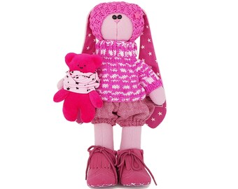 Stuffed Rabbit Doll 14 Inch for Girl Easter Bunny Plush Pink - Etsy