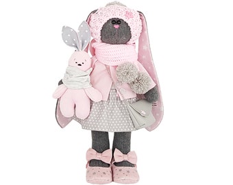 Stuffed Rabbit Doll 14 Inch for Girl Easter Bunny Plush Pink - Etsy