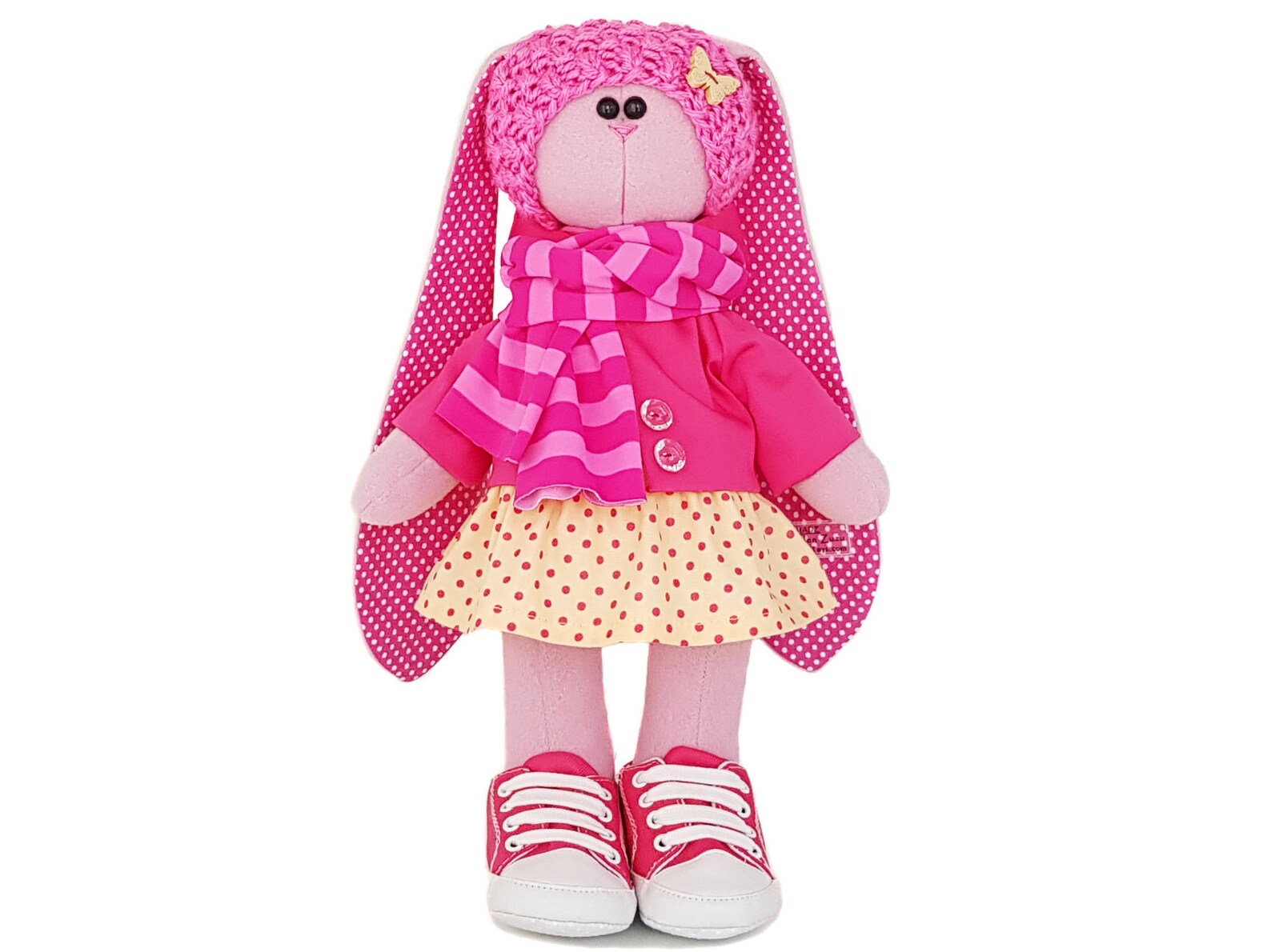 Stuffed Rabbit Doll 14 Inch for Girl, Easter Bunny Plush Pink, Rabbit ...