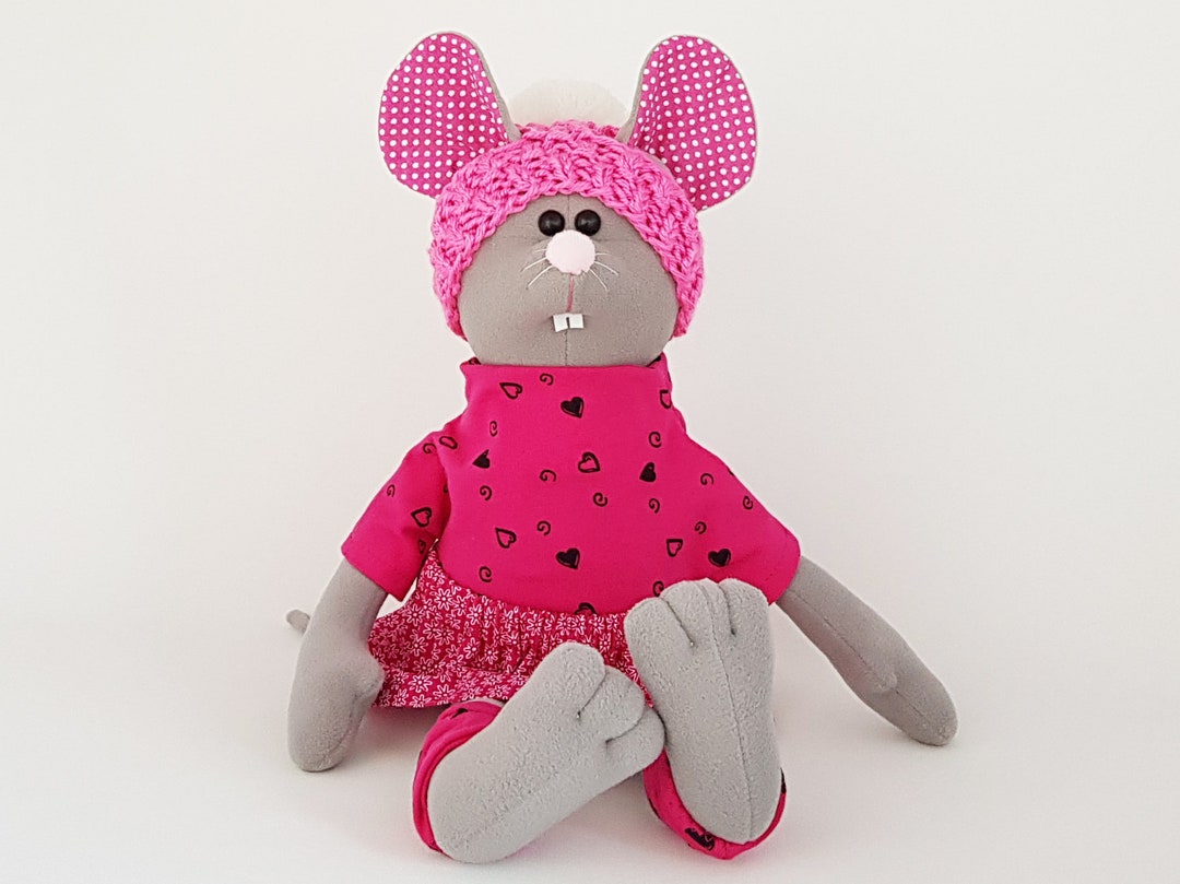 Stuffed Mouse, Animal Toy, Fabric Doll, Baby Shower Gift, Nursery Decor ...