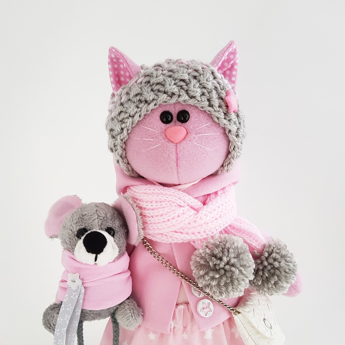 Stuffed Cat Doll 14 Inch for Girl Stuffed Small Mouse | Etsy