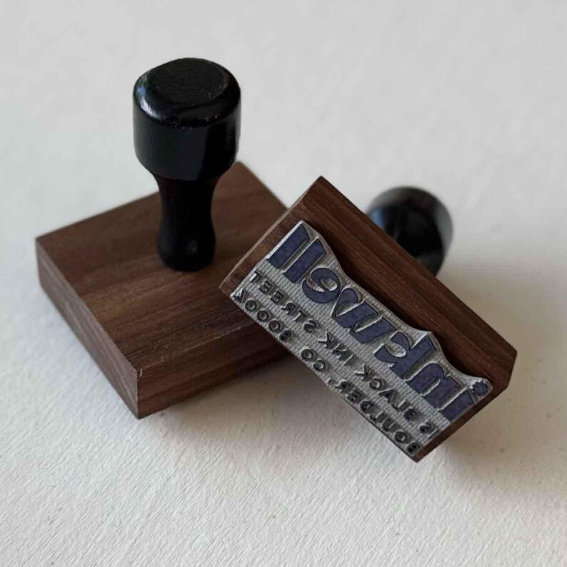 Minimalist Initials Address Stamp: Modern Personalized Stamper, Wood or ...