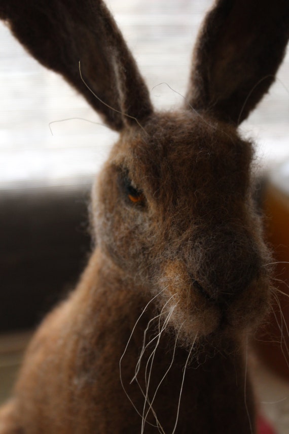 Items similar to Needle Felted Hare Sculpture (reserved) on Etsy
