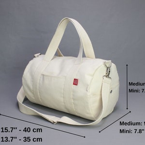 Green Cotton Canvas Duffle Bag, Washable Duffel, Weekender Bag, Travel ...