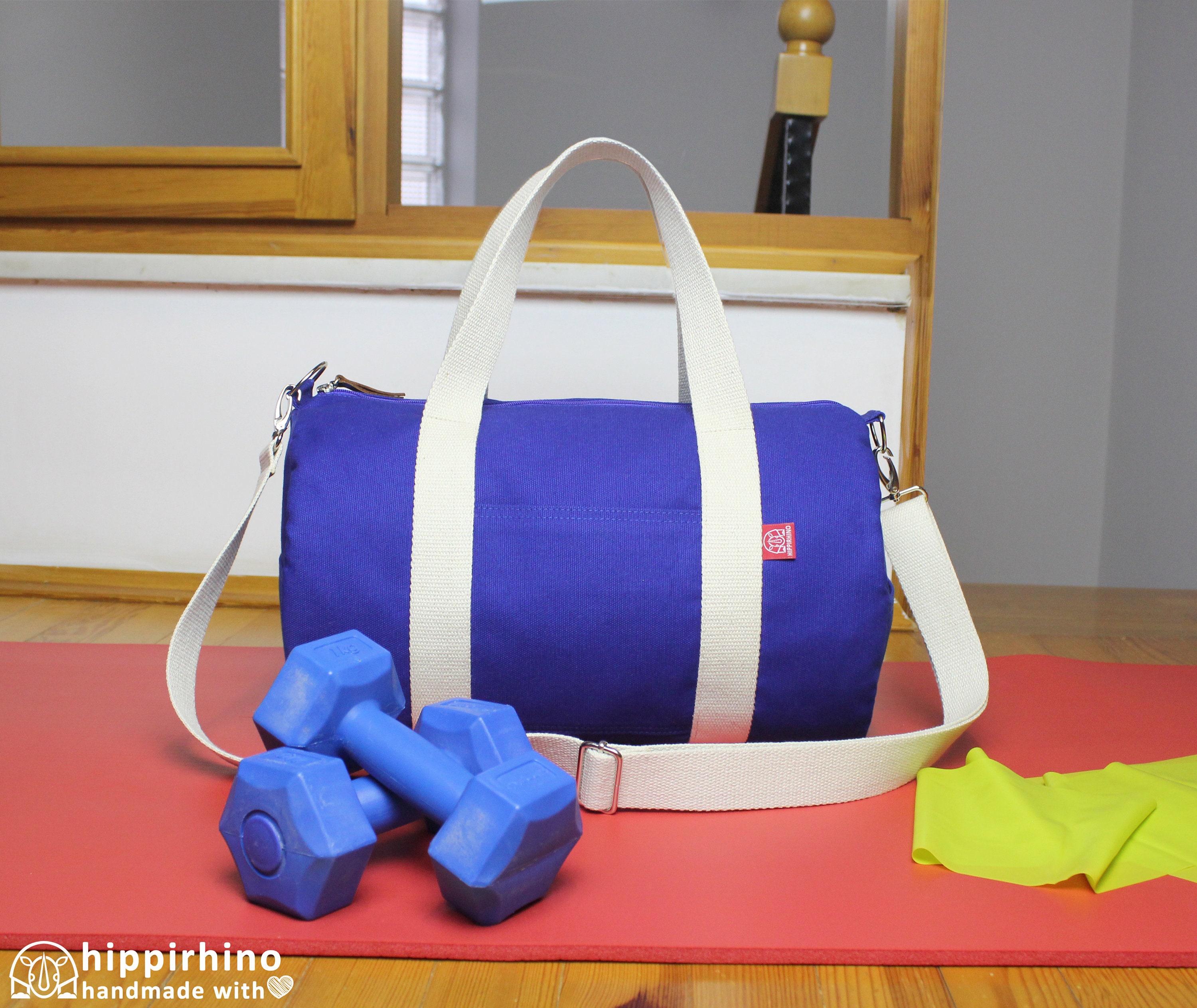 Red Canvas Duffel Bag, Fully Lined Washable, Gym Bag, Yoga Bag, Unisex ...