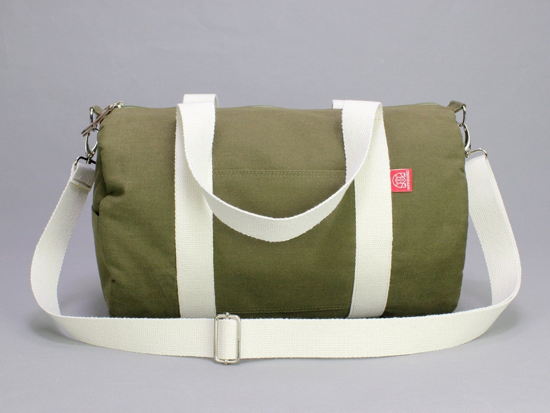 Green Canvas Duffel Bag, Washable Duffel Bag, Travel Bag, Carry All Bag ...