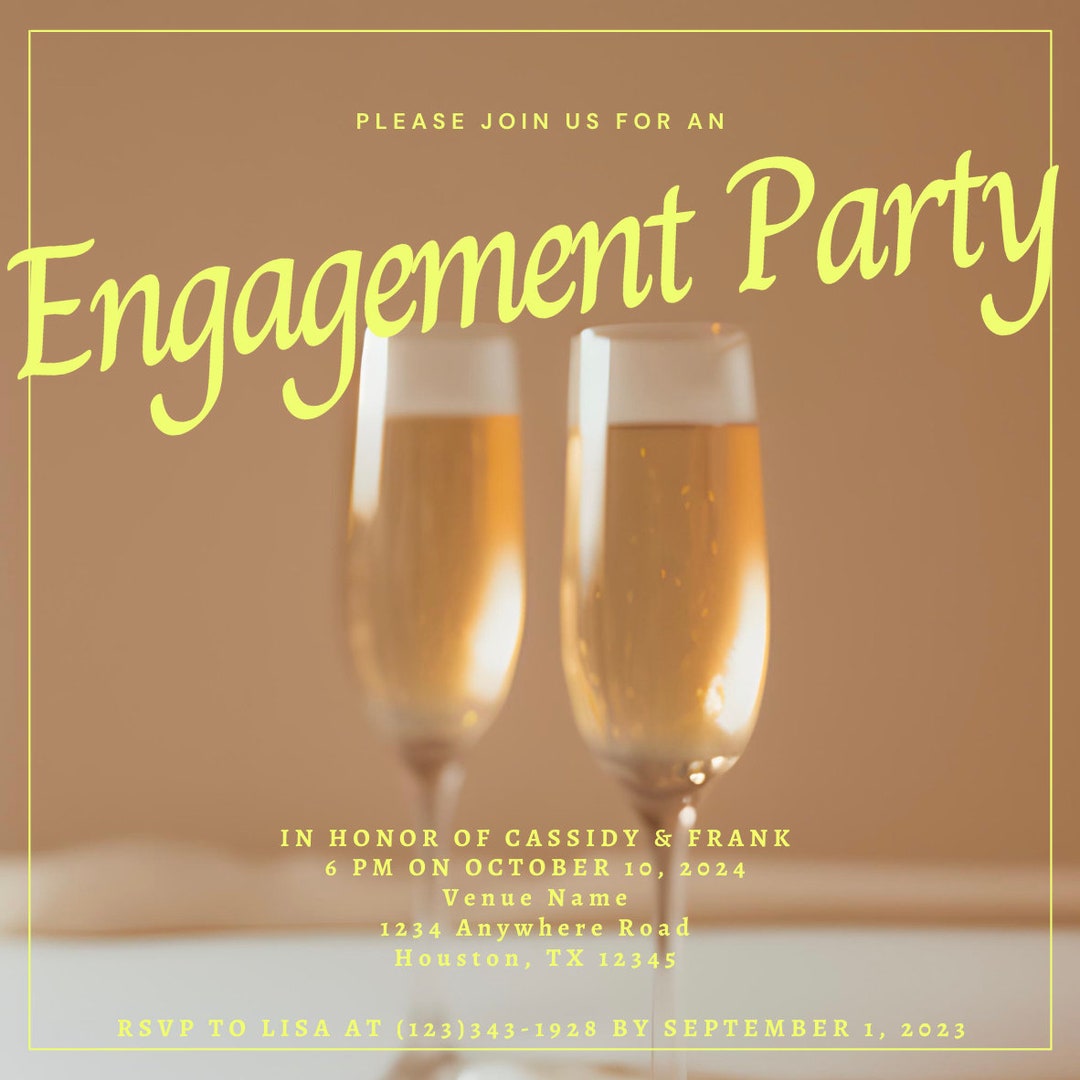 Virtual Engagement Invite, Engagement Party Invitation, Engagement ...