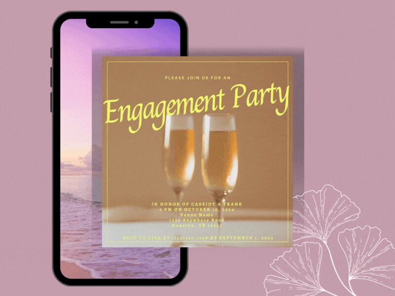 Virtual Engagement Invite, Engagement Party Invitation, Engagement ...