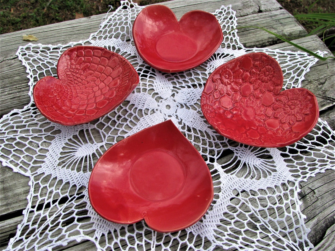 Valentine Heart,ceramic Red Heart,trinket Dish,bridemaids' Favor ...