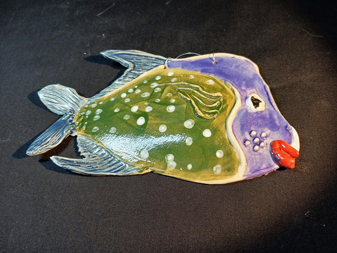 Ceramic Fish,tropical Fish Art,colorful Fish Decor, Clay Fish,orange ...