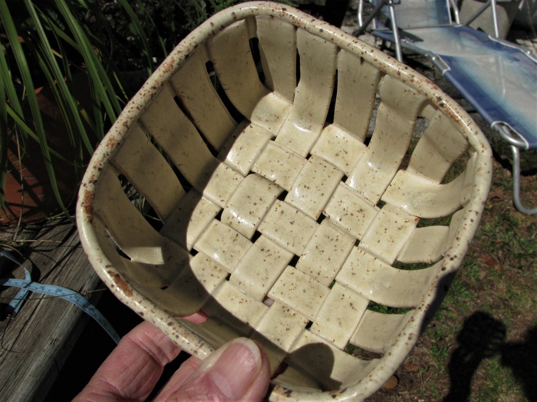 Basket, Rustic Yellow Basket, Small Gift Basket, Sponge Holder, Easter ...