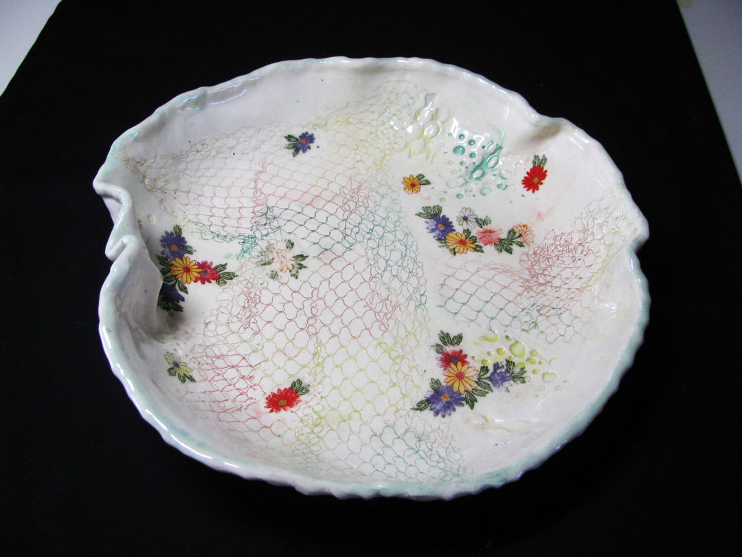 Pottery Serving Platter,fruit-breadbowl, Country Style, Bird Bath - Etsy