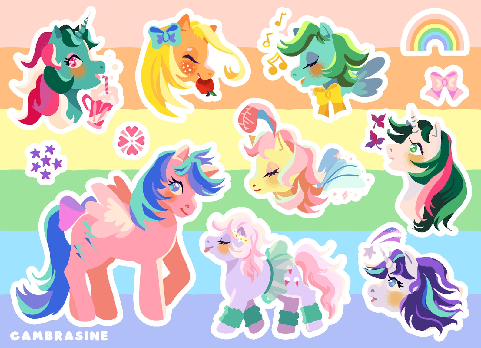 Classic Ponies Sticker Sheet - Etsy