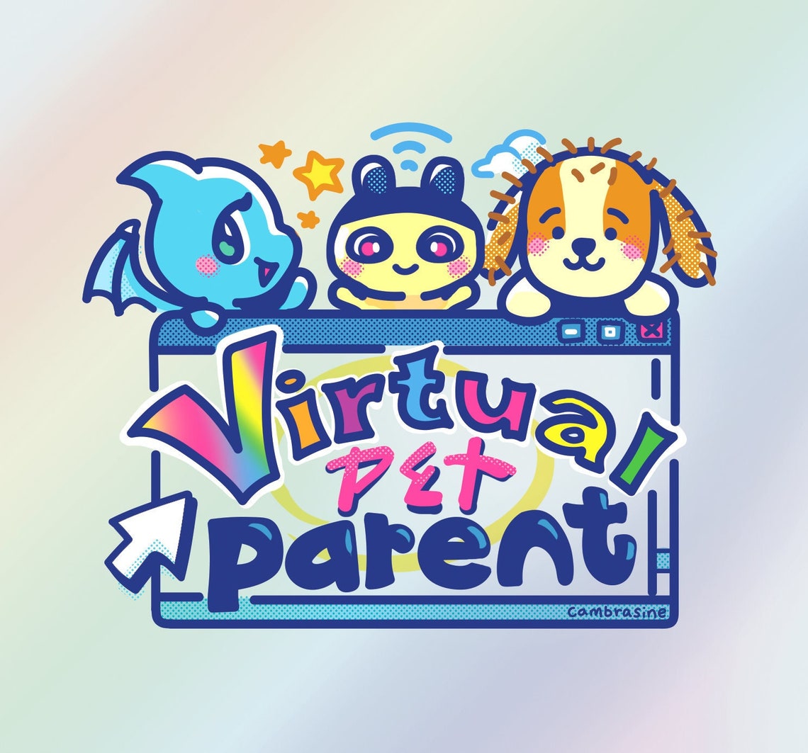 Virtual Pet Parent Holo Keychain - Etsy