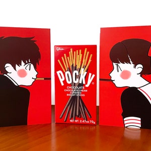 Pocky Game Valentines Cards - Greeting Cards - Etsy