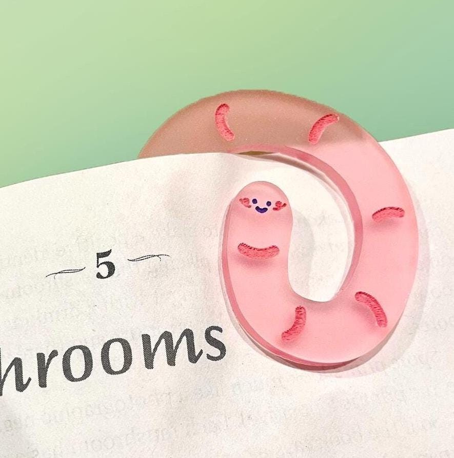 Worm Jumbo Bookmark Paperclip - Etsy
