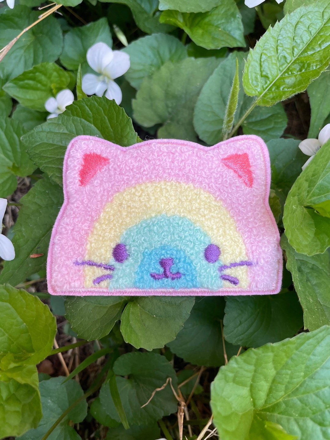 Rainbow Kitty Chenille Patch - Etsy