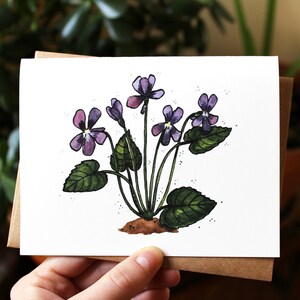 Wood Violets - Watercolor Greeting Card - Blank Card With Envelope - Etsy