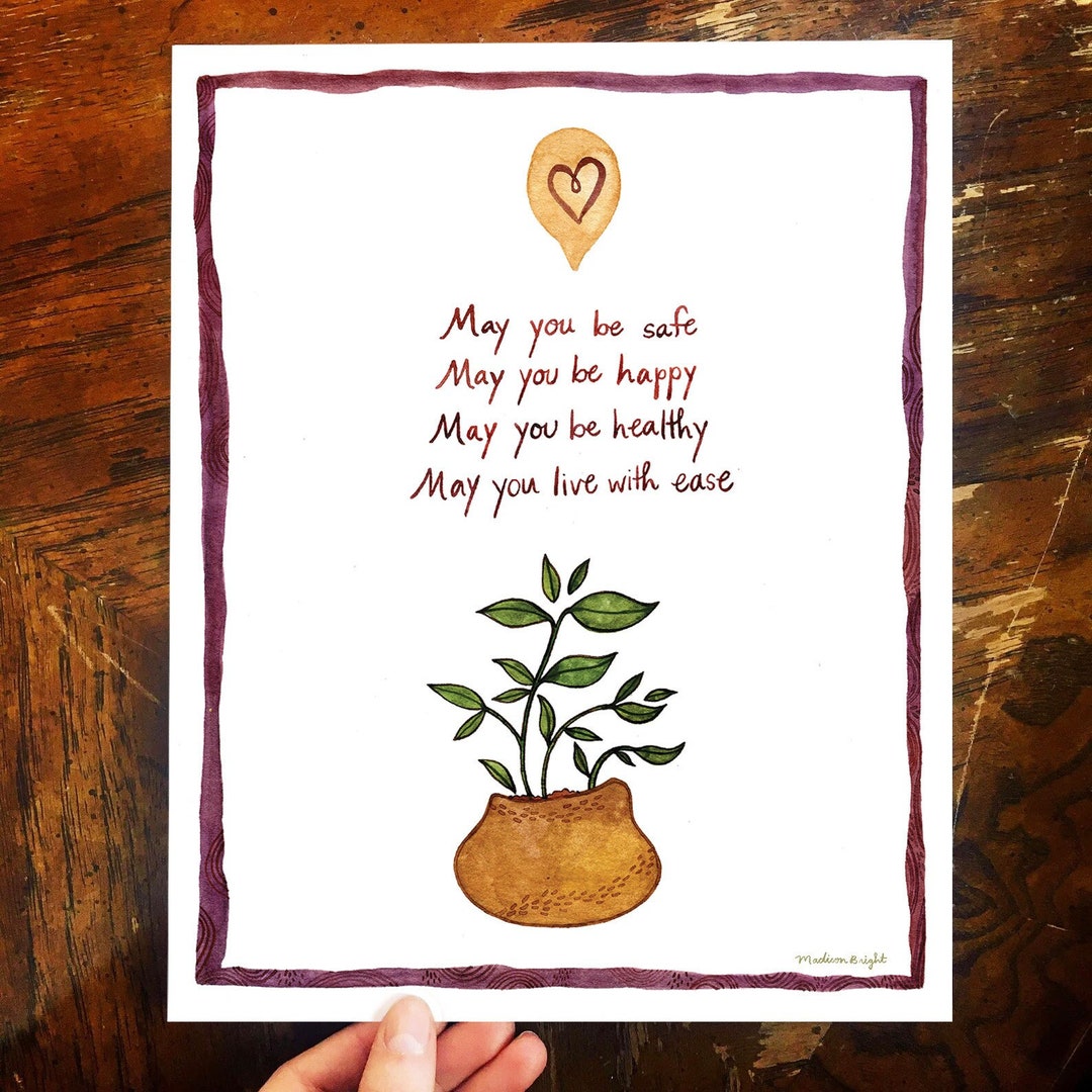 Buddhist Metta Meditation - Lovingkindness Illustration - Archival ...