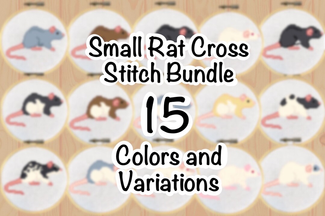 Small Rats Cross-stitch Bundle, 15 Varieties Small Pet Rat, PDF Pattern ...