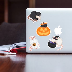 Halloween Rat Stickers - 4 Vinyl Rat Stickers, Halloween Theme ...