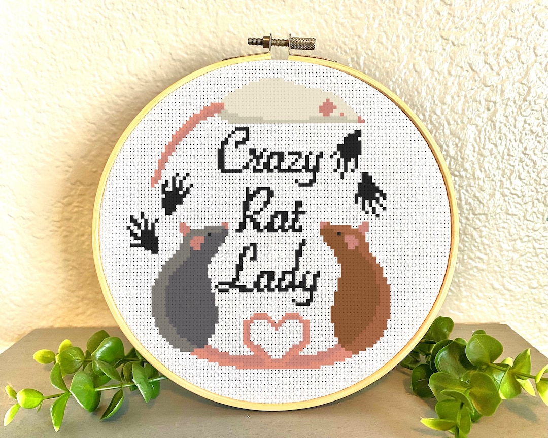 Crazy Rat Lady Cross Stitch Pattern: Beginner Friendly (PDF Download ...