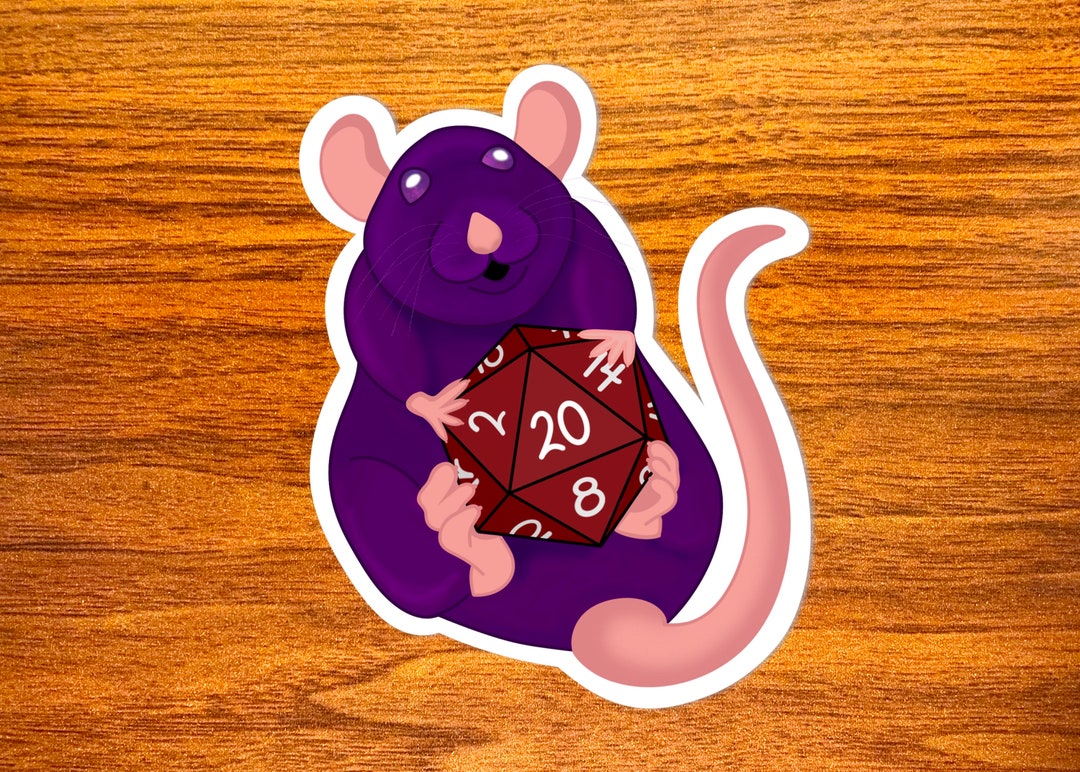 D20 Rat Vinyl Sticker: D&D Gamer Gift - Etsy