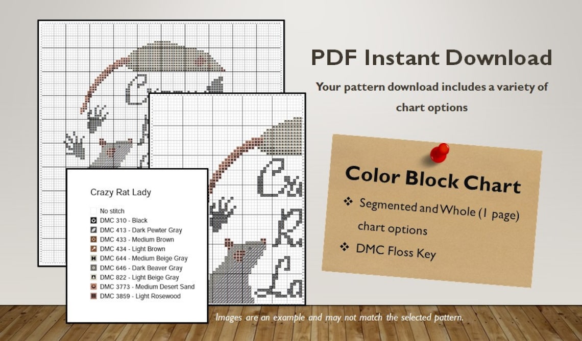 Crazy Rat Lady Cross Stitch Pattern Cross Stitch for Rat Lovers ...