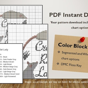 Crazy Rat Lady Cross Stitch Pattern: Beginner Friendly (PDF Download ...