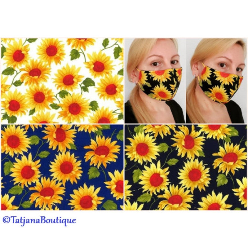 Sunflower Face Mask - Etsy